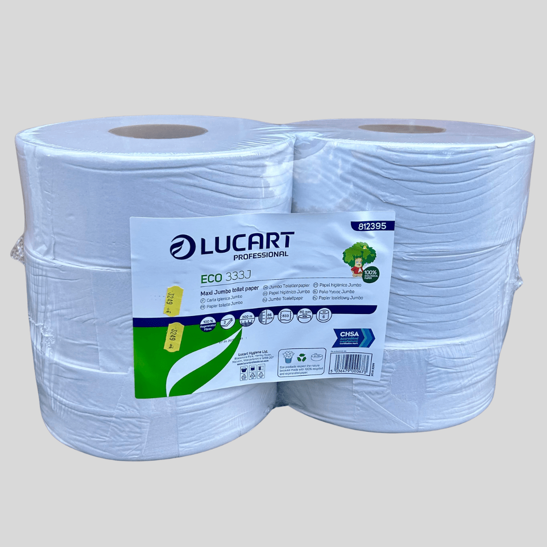Lucart ECO 333J Maxi Jumbo Toilet Roll – 6 Pack (300m Rolls) – Cleaning ...
